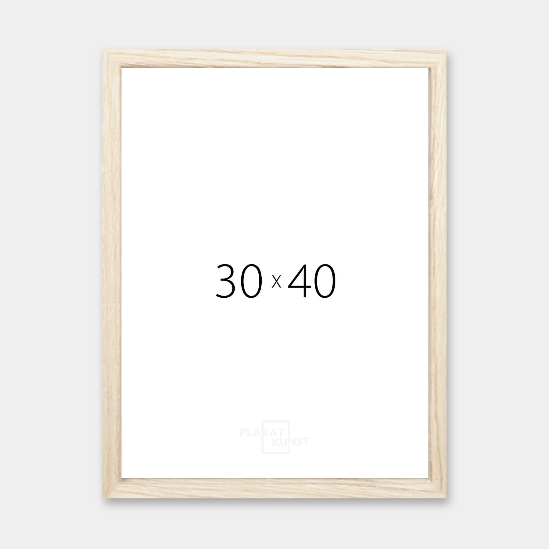 30x40 ramme i lyst træ - Bred | Trærammer | PlakatKunst.dk