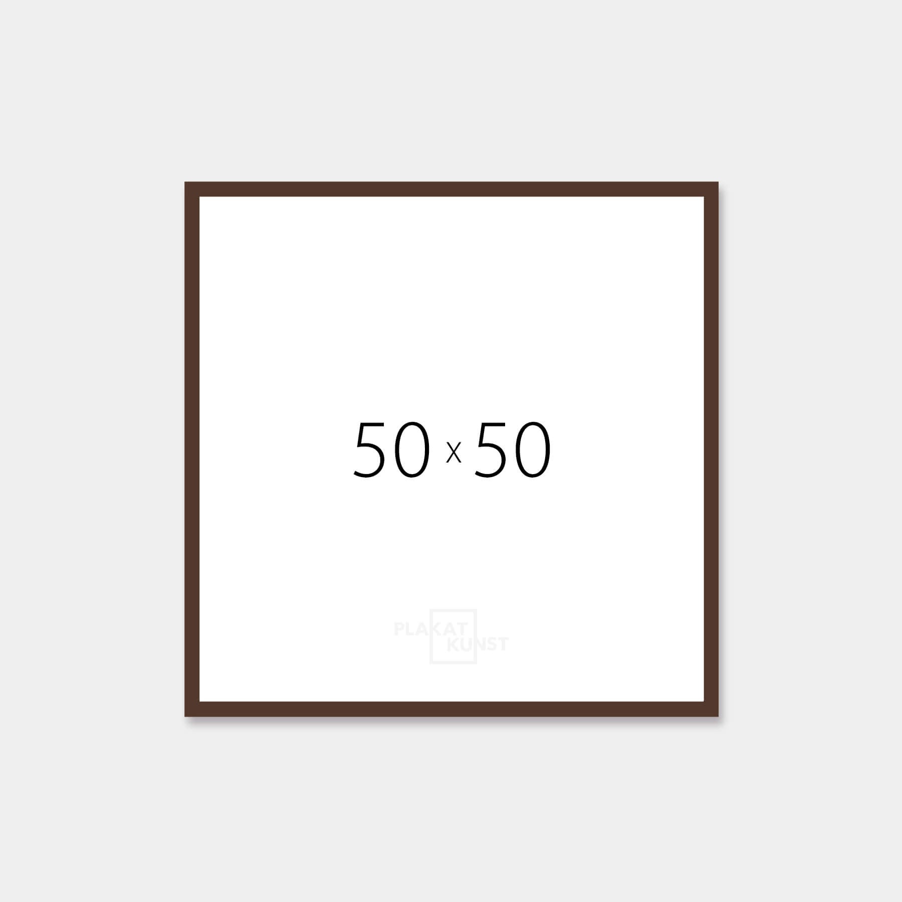 50x50 brun træramme | Billedrammer | PlakatKunst.dk
