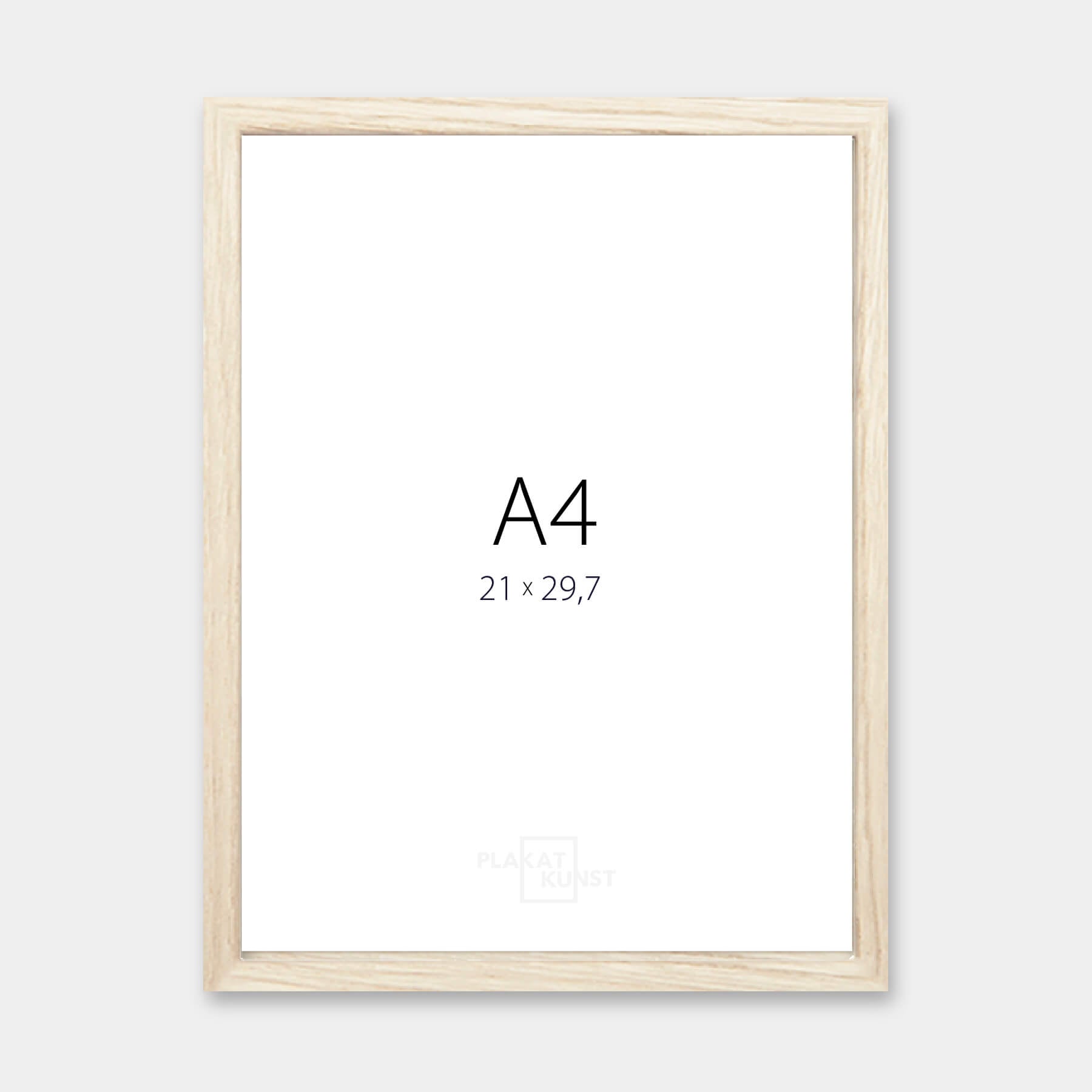 A4 ramme i lys eg – Smal (15 mm) - 21×30 cm | PlakatKunst.dk