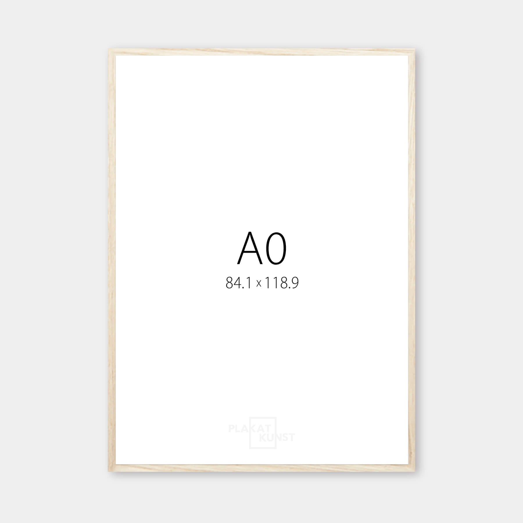 A0 ramme i lyst træ - 84,1x118,9 cm | Trærammer | PlakatKunst.dk