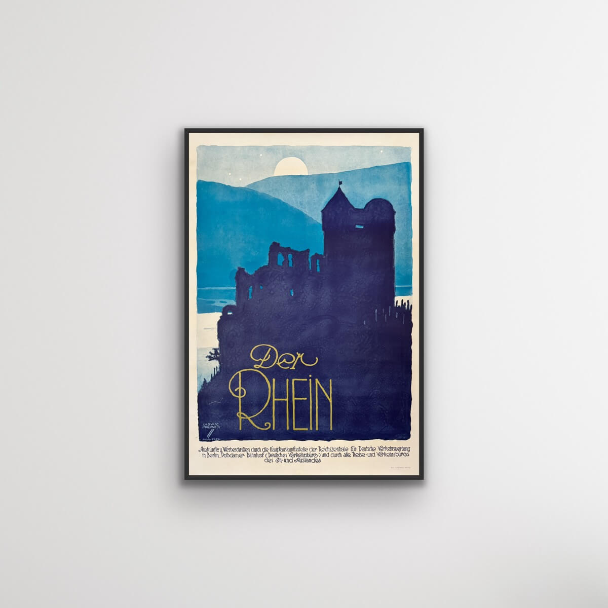 Rhinen | Original tysk vintage plakat | PlakatKunst.dk