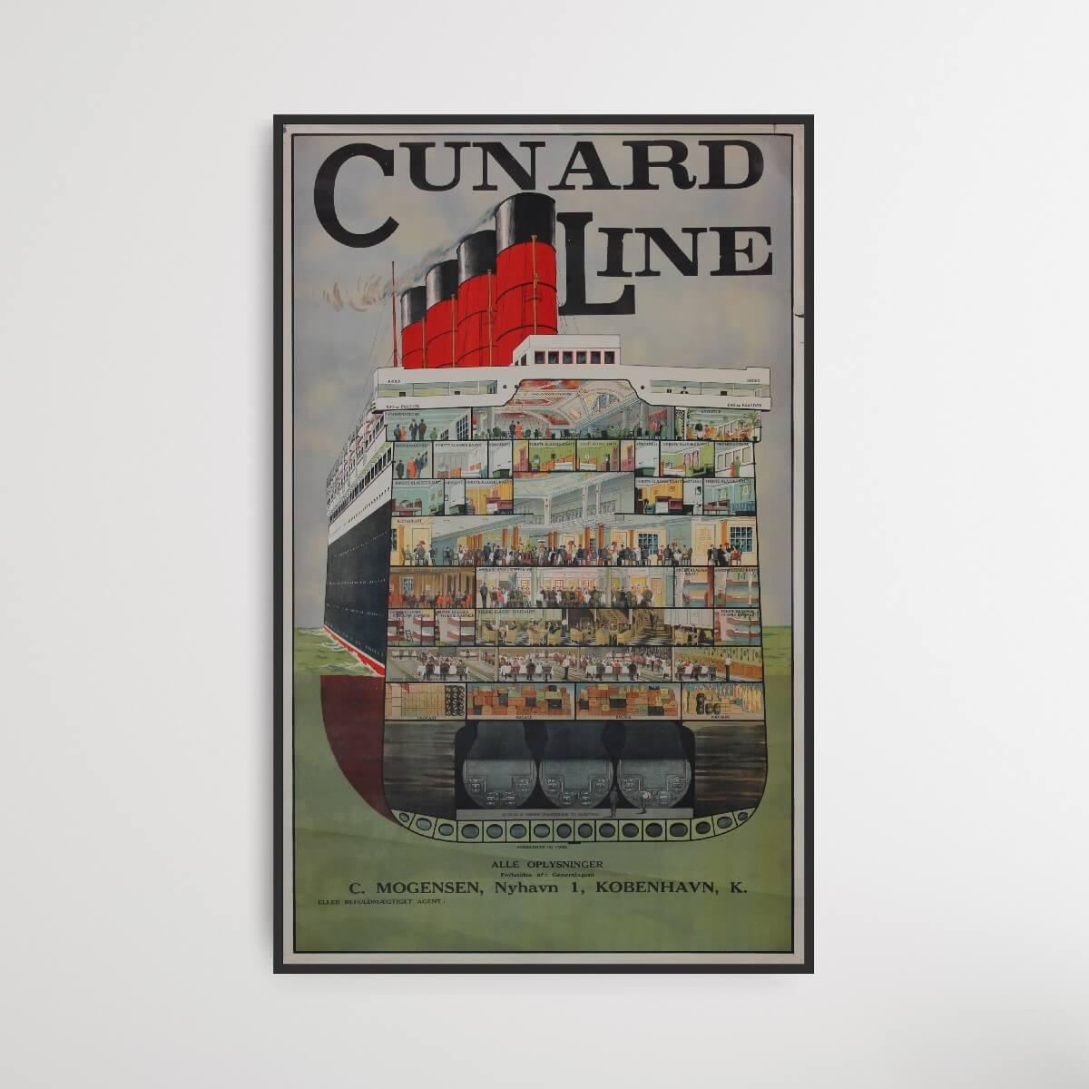 Cunard Line - København | Dansk litografi | PlakatKunst.dk