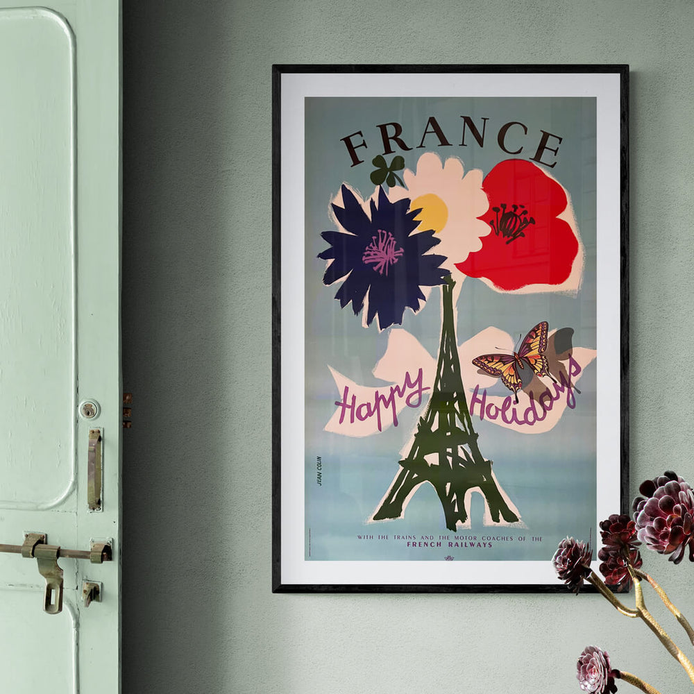 France Happy Holidays | Original vintage plakat | PlakatKunst.dk