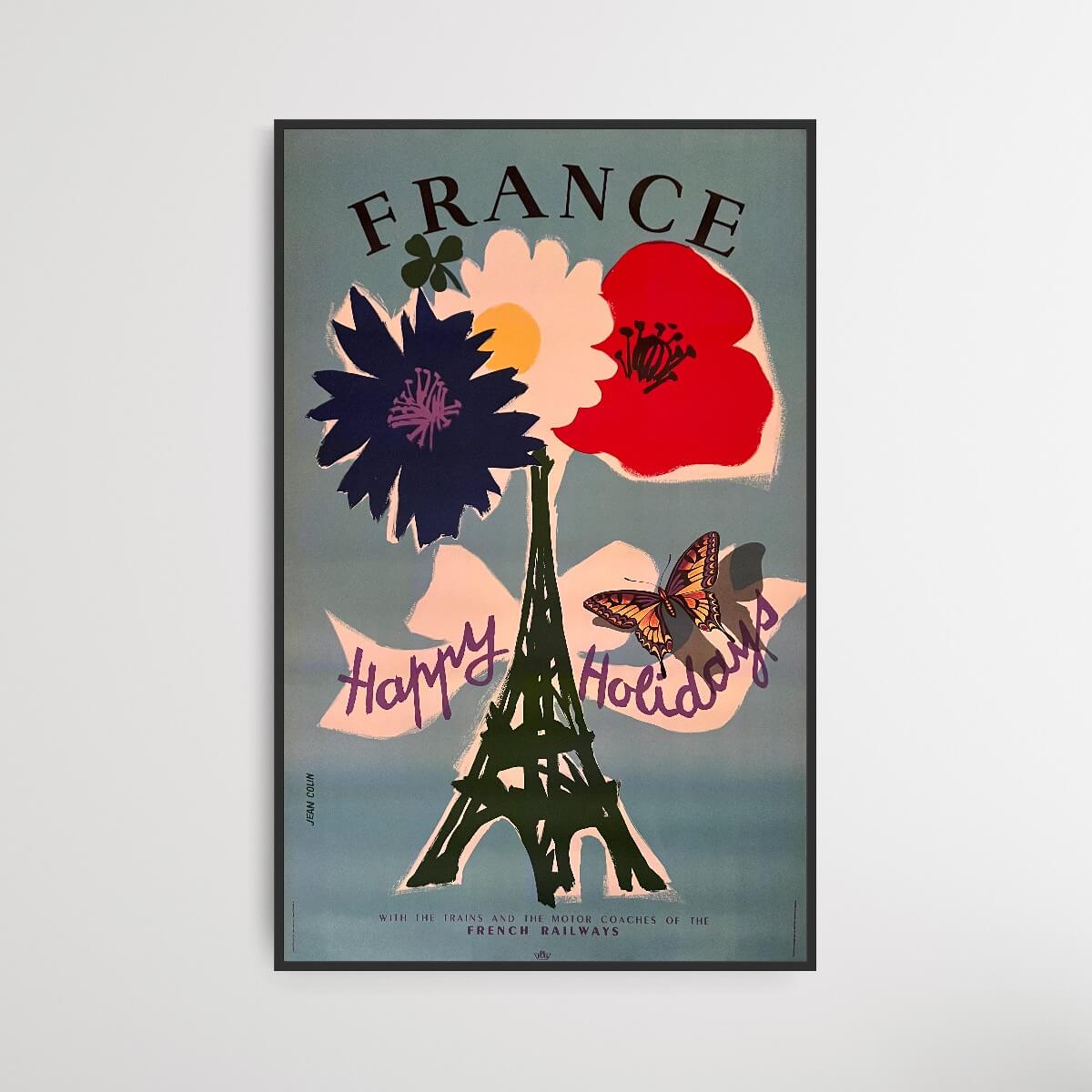 France Happy Holidays | Original vintage plakat | PlakatKunst.dk